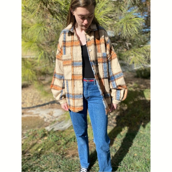 POL | Jackets & Coats | Pol Oversized Plaid Shacket Ml Shirt Jacket ...